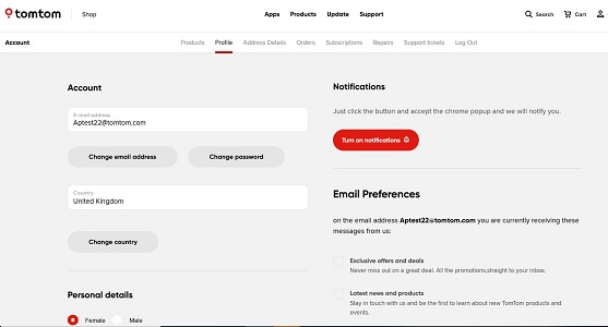 Managing your TomTom account – TomTom Support